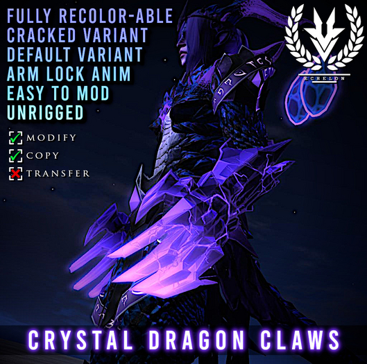 Second Life Marketplace - [Echelon] // Crystal Dragon Claws